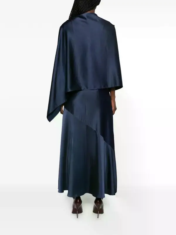 Max Mara Calante Asymmetric Draped Dress - Blue