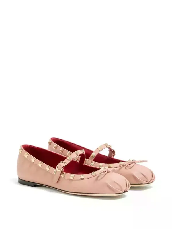 Valentino Garavani Rockstud Mary Jane Ballerina Flats - Pink