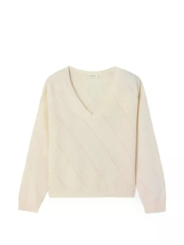 American Vintage Diamond-knit V-neck Sweater