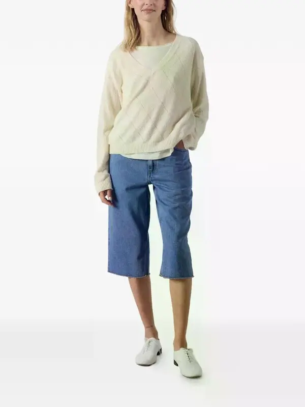 American Vintage Diamond-knit V-neck Sweater