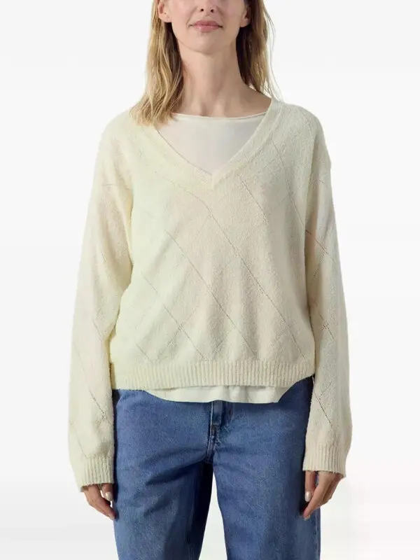 American Vintage Diamond-knit V-neck Sweater
