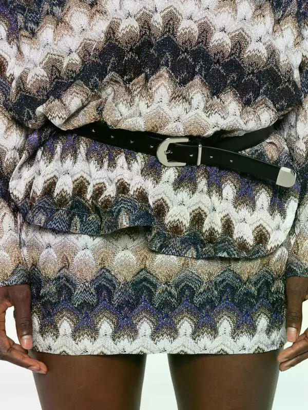 Missoni Zigzag-knit Metallic Mini Skirt - Blue