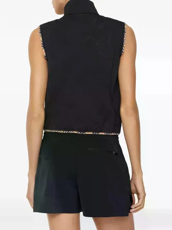 Burberry Stretch Nylon Gilet With Signature Check Taping