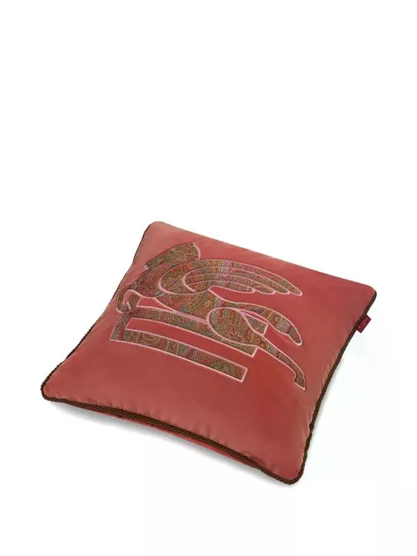 Etro Pegaso Appliqué Paisley Cushion - Pink