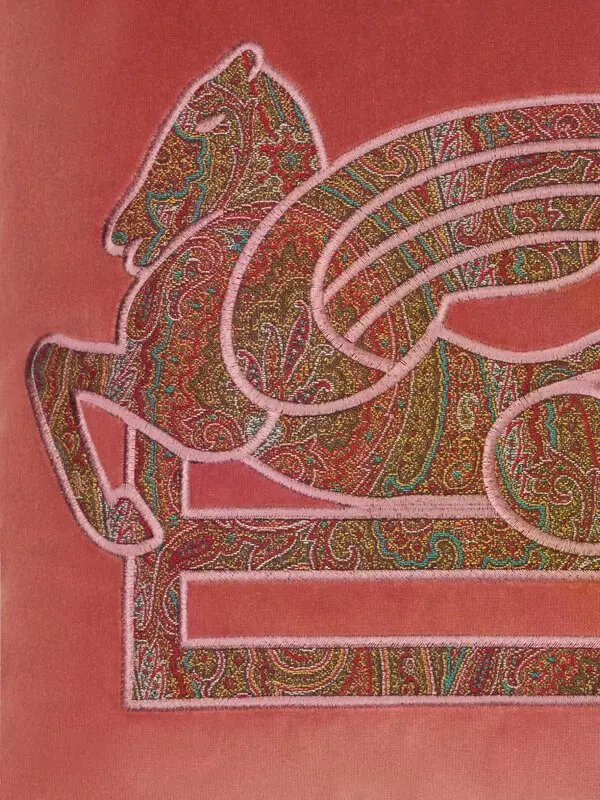 Etro Pegaso Appliqué Paisley Cushion - Pink