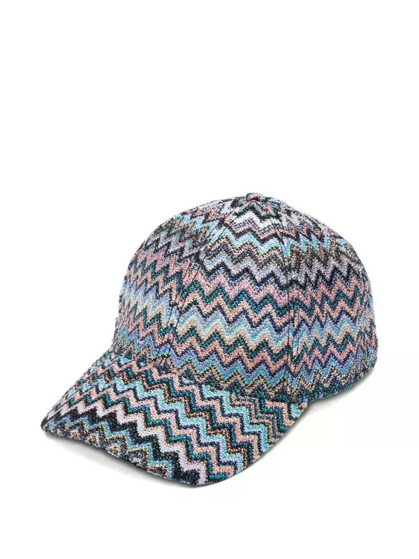 Missoni Zigzag Knit Baseball Cap - Blue