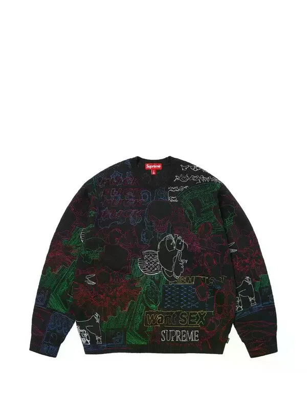 Supreme Embroidered Sweater - Black