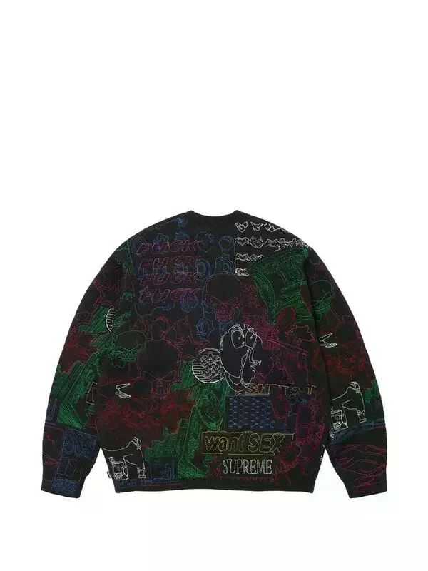 Supreme Embroidered Sweater - Black