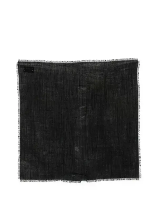 RIER Frayed-edge Scarf - Black