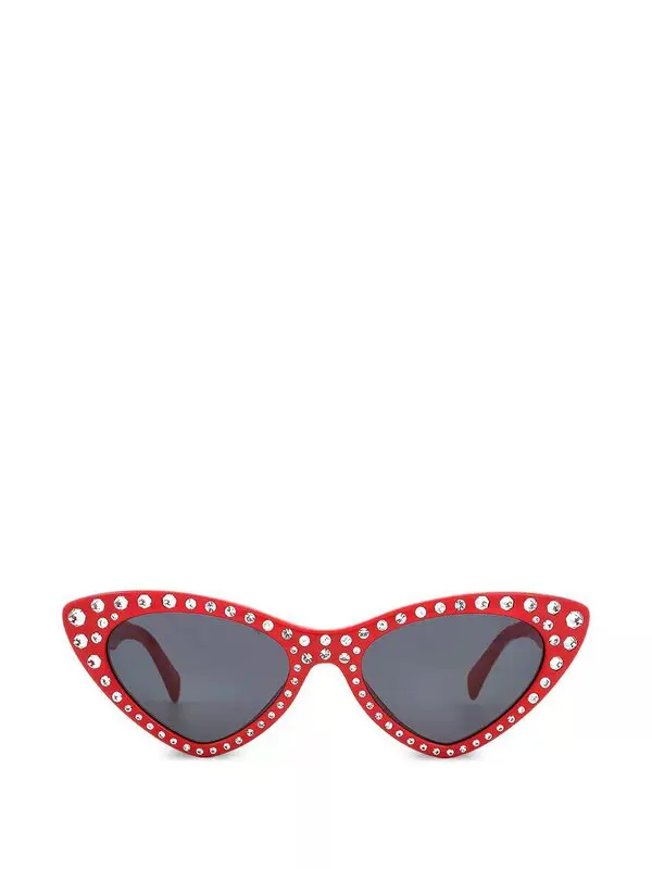 Moschino Crystal-embellished Cat-eye Sunglasses - Red