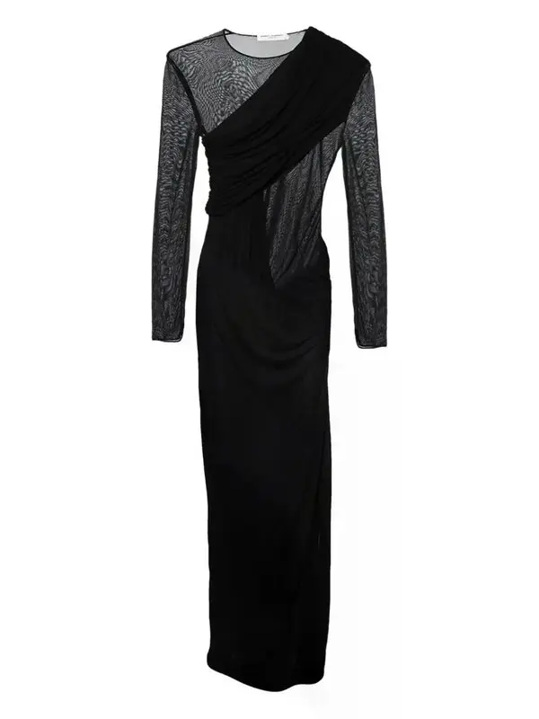 Saint Laurent Draped Mesh Dress