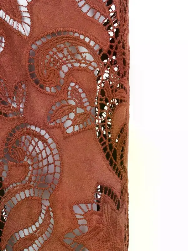 ERMANNO FIRENZE Cut-out Lace-embroidered Trousers