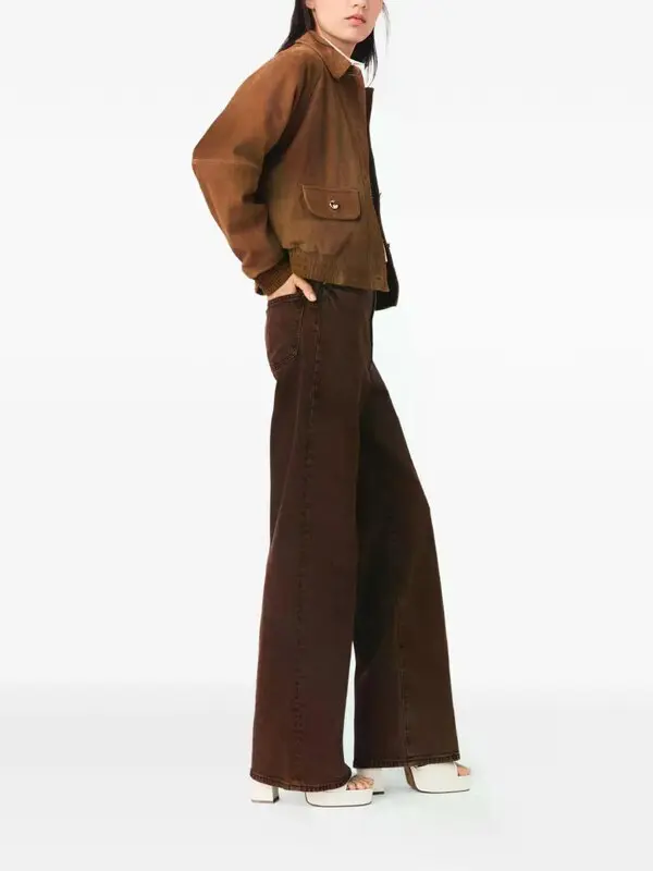 Maje Chain-link Belted Boot-cut Jeans - Brown