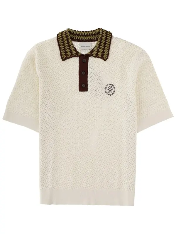 Drole De Monsieur Polo "maille A Journé D Miroir - Ivory