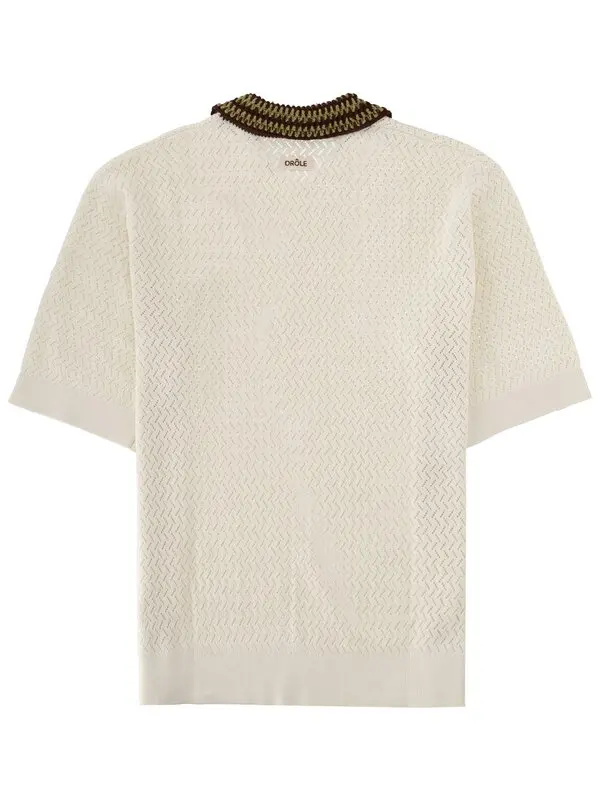 Drole De Monsieur Polo "maille A Journé D Miroir - Ivory