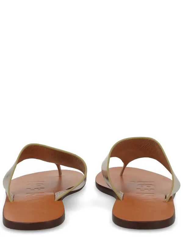 Manebí Sandalo Infradito In Pelle - Silver