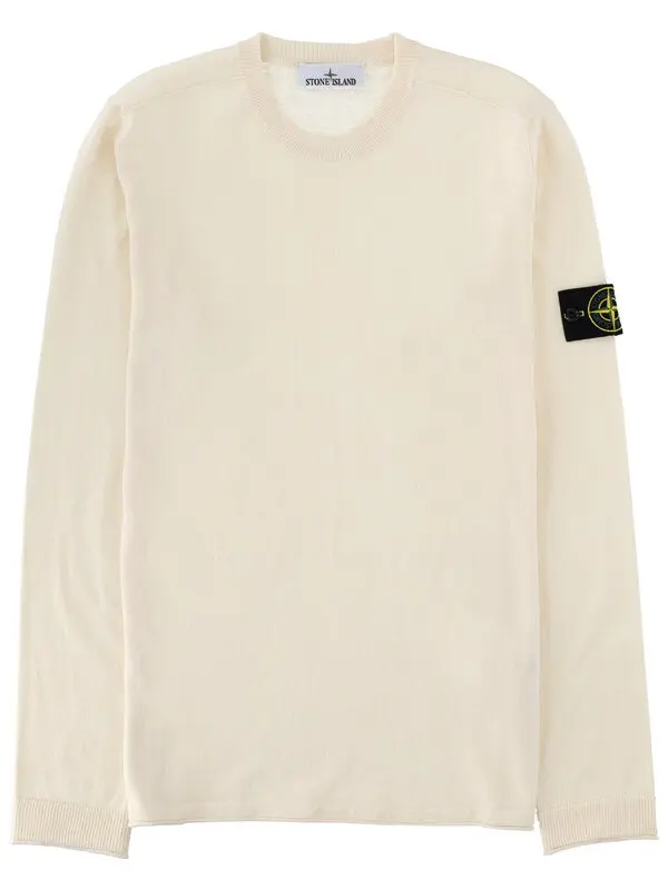 Stone Island Maglia In Cotone Con Patch Logo