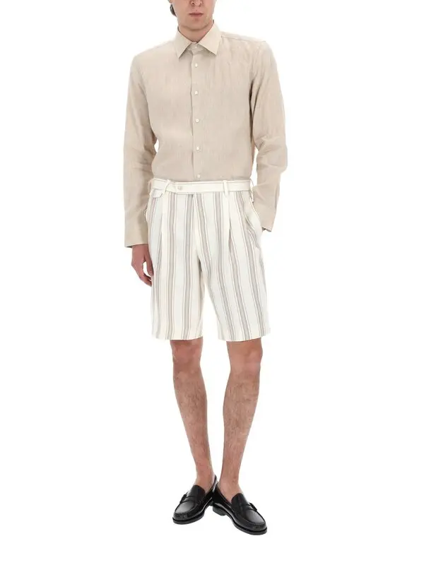 Hugo Boss Striped Lino Shorts