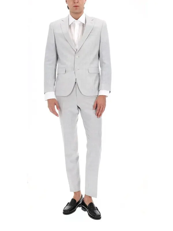 BOSS Two-piece Suit With Micro Pattern - Grey