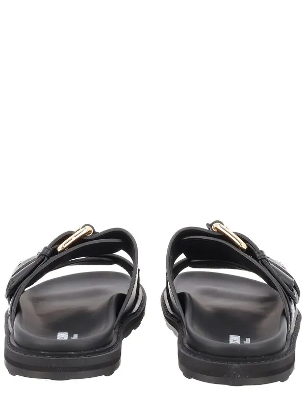 Moschino Sandals With Buckled Straps - Black