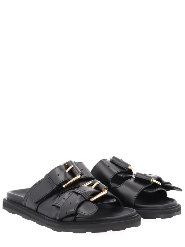 Moschino Sandals With Buckled Straps - Black