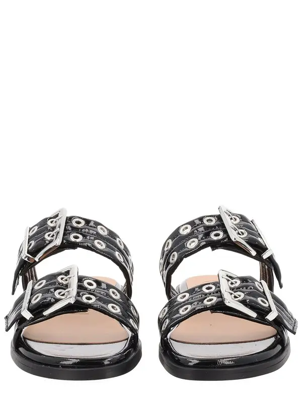 GANNI Buckled Sandals - Black