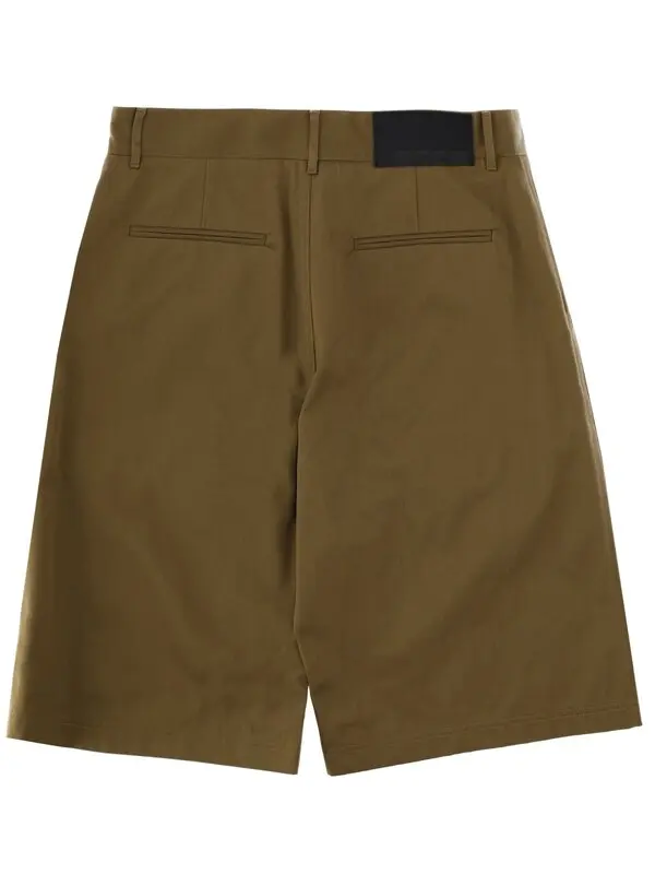 MSGM Cotton Shorts With Logo Patch - Green