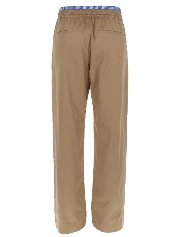 MSGM Cotton Trousers With Elastic Waistband