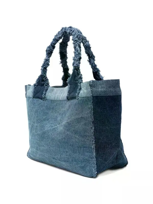 GANNI Patchwork Frayed Tote Bag