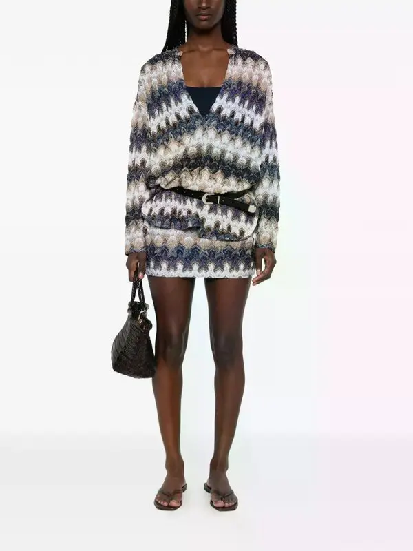 Missoni Zigzag-knit Metallic Mini Skirt