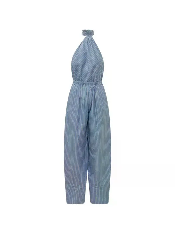 Andamane Striped Halter Jumpsuit - Blue