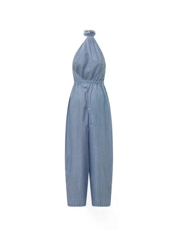 Andamane Amber Striped Halter Neck Jumpsuit - Blue