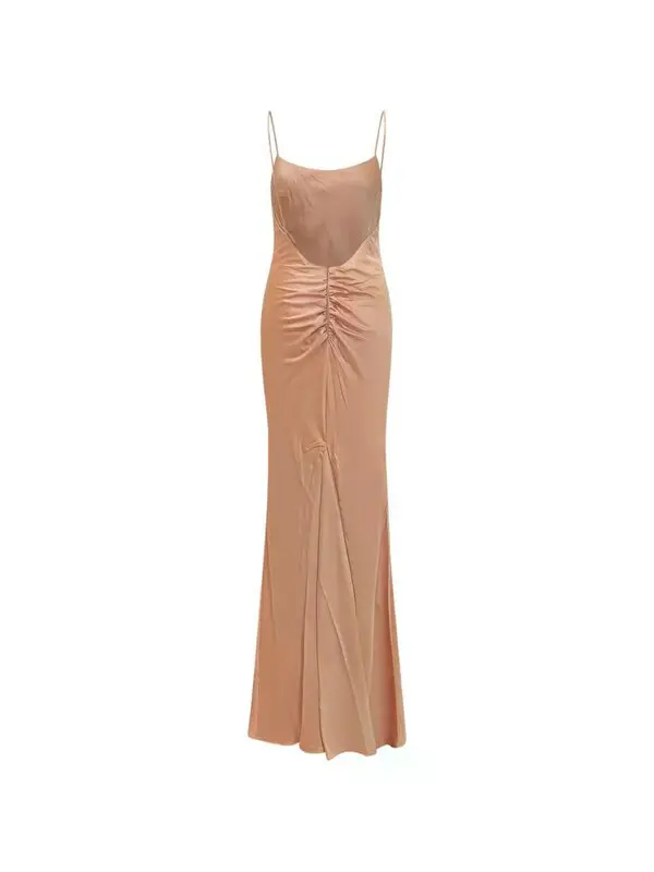 Andamane Ninfea Ruched-back Dress - Neutrals