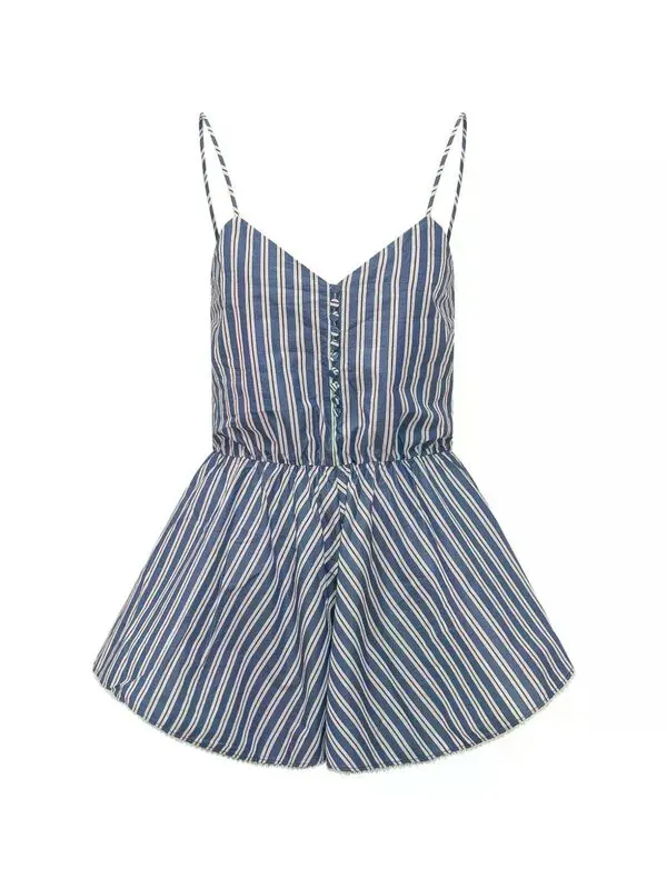 Andamane Celeste Striped Playsuit - Blue