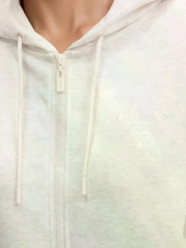 Guess Zip-up Hoodie With Drawstring Hood