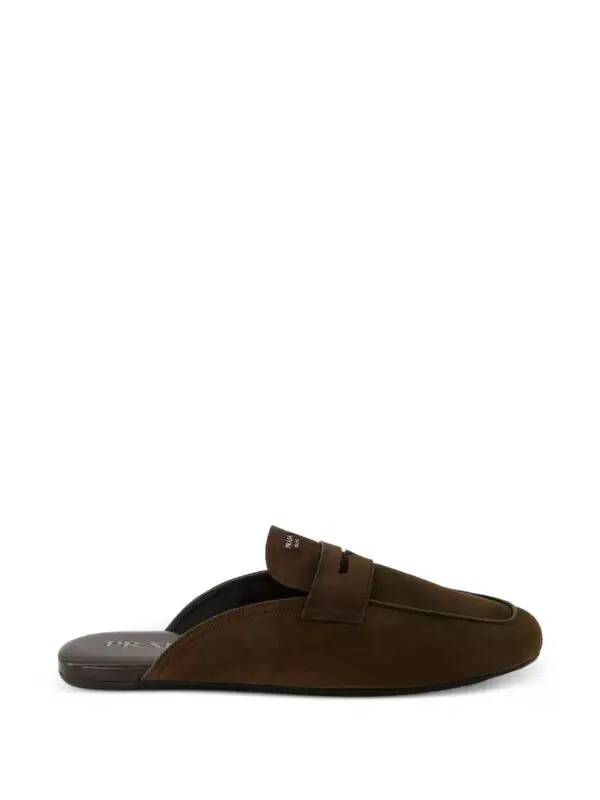 Prada Penny-slot Suede Mules