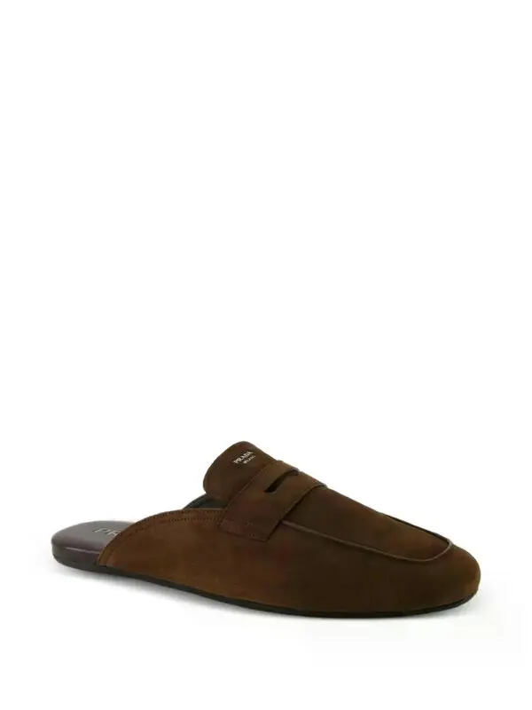 Prada Penny-slot Suede Mules