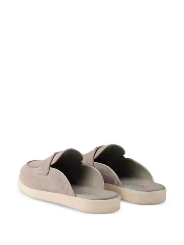 Prada Suede Triangle Logo Mules