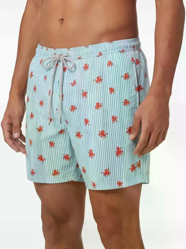 MC2 SAINT BARTH Octopus-print Swim Shorts - Blue