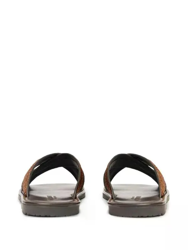 SCAROSSO Ettore Raffia Sandals - Brown