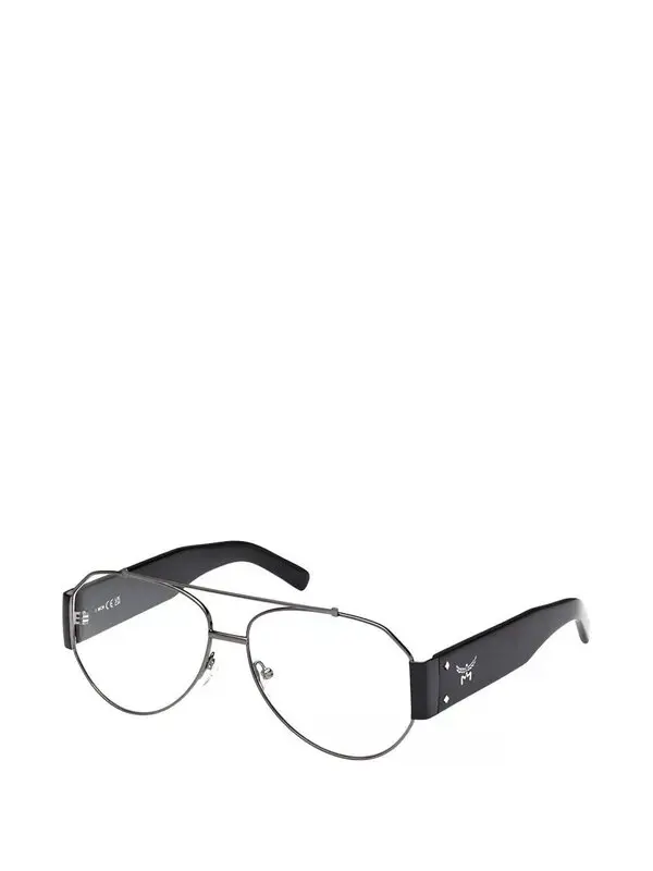 Mcm Double-bridge Pilot-frame Glasses - Silver