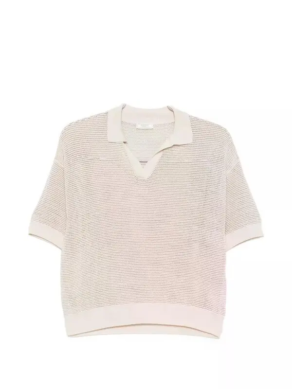 Peserico Open-knit Short-sleeve T-shirt - Neutrals