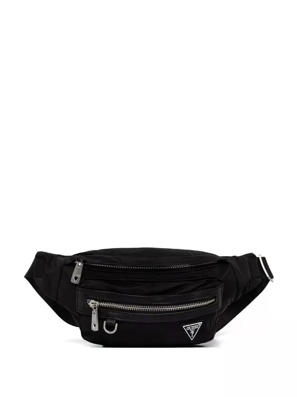 Guess Berlin Logo-patch Zip-pocket Belt Bag - Black