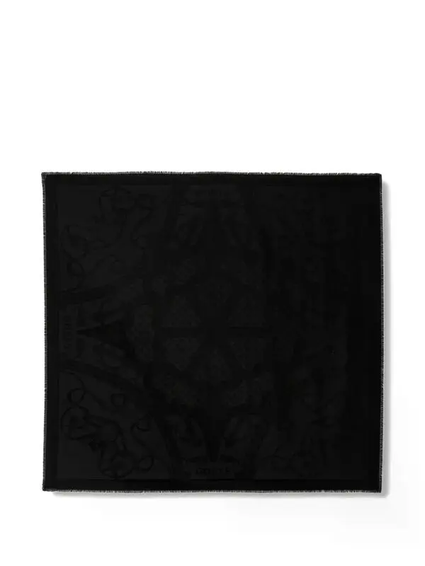 Guess Dita Logo Frayed Scarf - Black