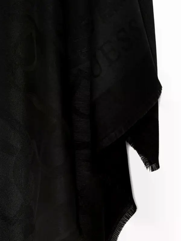 Guess Dita Logo Frayed Scarf - Black