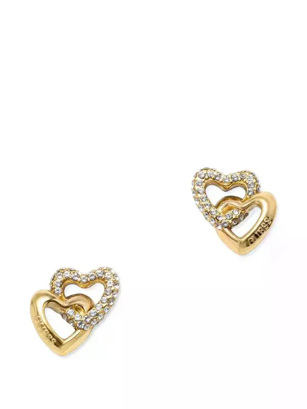 Guess Crystal-embellished Interlocking-heart Jewelry Set