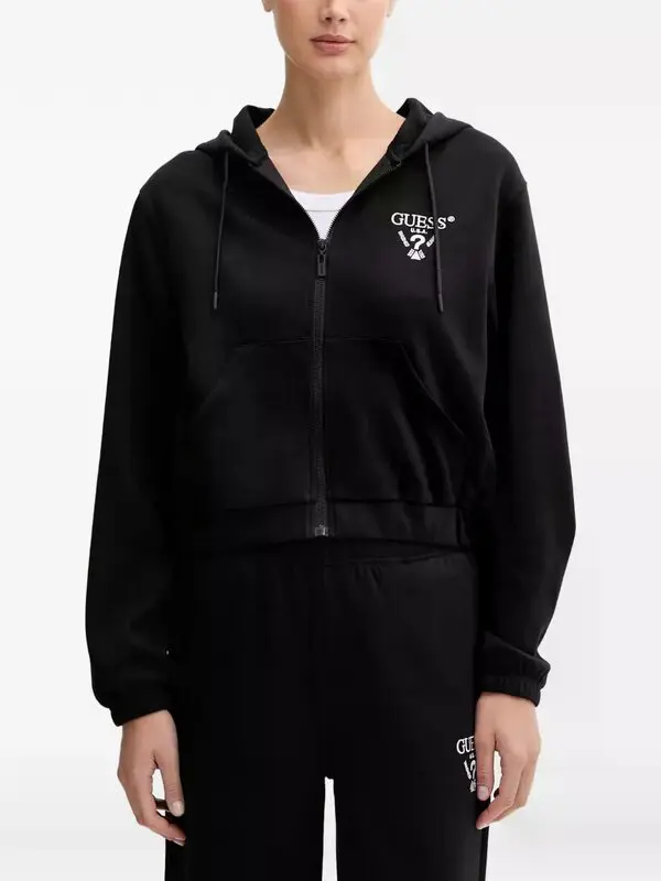 Guess Zip Up Hoodie - Black