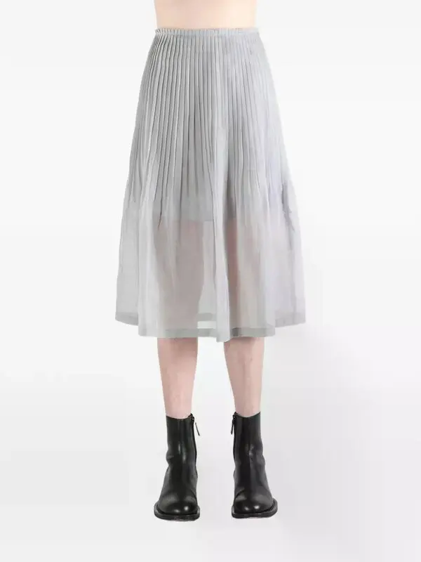 AMOMENTO Pleated Sheer Skirt