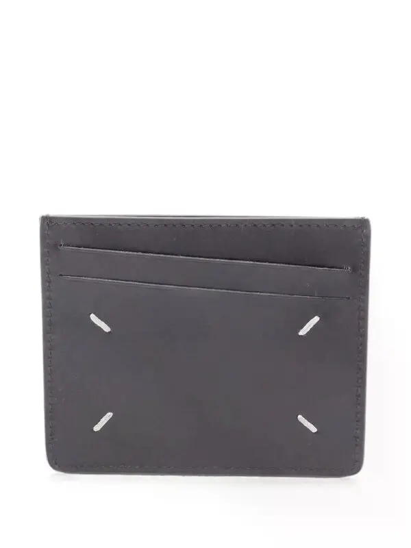 MAISON MARGIELA 2020s Four-stitch Leather Card Case - Black