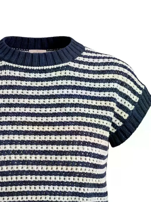 GRAN SASSO Striped Open-knit Top